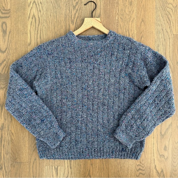 Vintage | Sweaters | Vintage Wool Checkerboard Waffle Weave Crew Neck ...